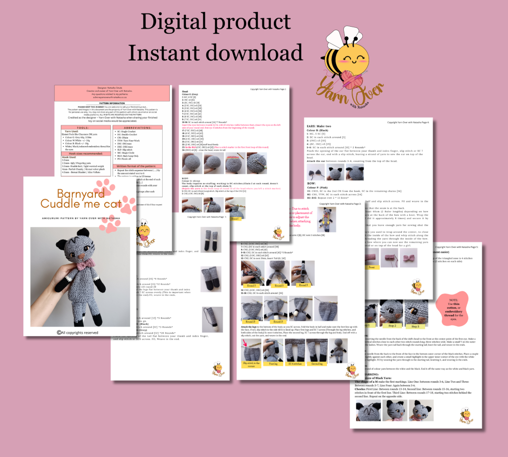 Cat cuddle me – Pattern