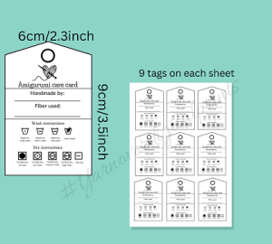 Amigurumi care cards – Printable labels